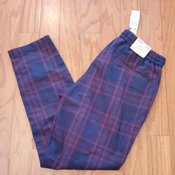 Topman | Pants | Top Man Plaid Super Skinny Stretch Flat Front Pants ...